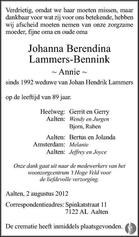 Johanna Berendina Annie Lammers Bennink 02 08 2012