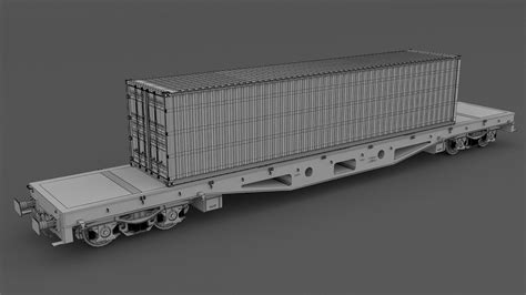 Flat Rail Car Hapag Lloyd Shipping Container 3d Model By Alpha3dst