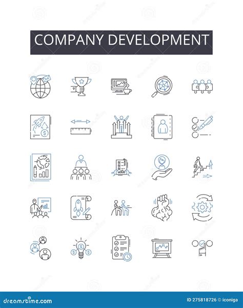 Enterprise Evolution Line Icons Collection Growth Adaptation