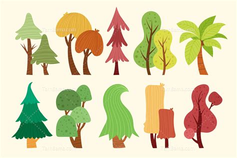 وکتور درختان متنوع