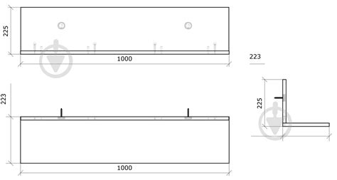 ᐉ Полиця Грейд Concept 1000x225 німфея альба дуб крафт сірий • Краща ціна в Києві Україні