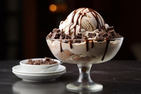 Premium Ai Image Chocolate Ice Cream Dessert