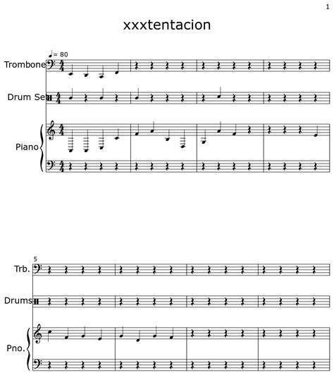 Xxxtentacion Sheet Music For Trombone Drum Set Piano