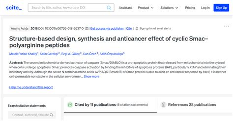 Structure Based Design Synthesis And Anticancer Effect Of Cyclic Smac Polyarginine Peptides