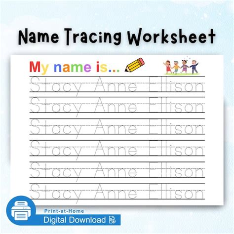Custom Tracing Worksheet Etsy