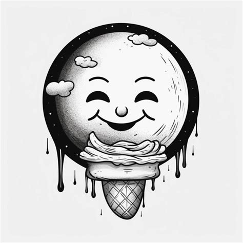 Premium Ai Image A Drawing Of A Cartoon Ice Cream Cone With A Smiling