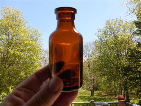 Antique Brown Glass Lysol Bottle Embossed Glass Small Laundry Bathroom