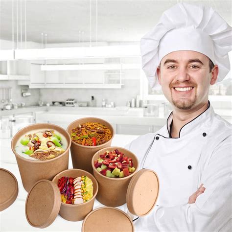 X Brown Disposable Soup Ice Cream Container Pack Oz Compostable Biodegradable Kraft