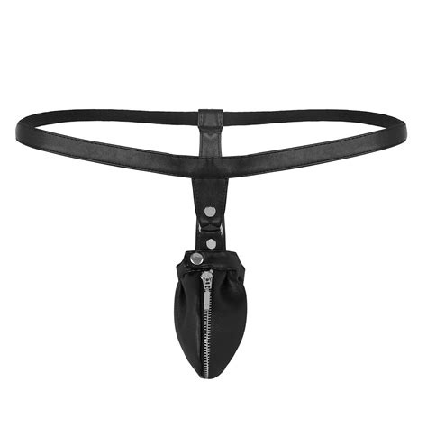 dPois Herren Wetlook String Slips Low Rise Jockstrap mit Reißverschluss reizvoll Tanga