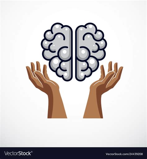 Human Anatomical Brain With Tender Defending Vector Image
