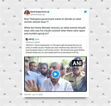 Telangana Home Ministers Remark On Womens Dressing Draws Flak