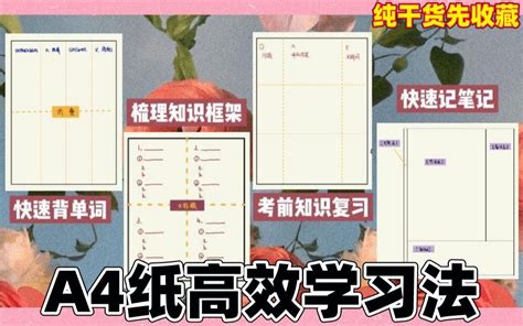 【学生党必看】4种折叠法让学习更高效 一张a4纸就搞定 学姐干货分享 哔哩哔哩