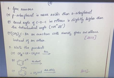 Give Reas Ons A Mathrm P Nitrophenol Is More Acidic Than O Nitropheno