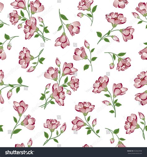 Floral Pattern Flower Seamless Background Flourish Stock Vector