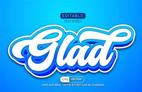 Premium Vector Glad Editable Text Effect Vector 3d Style