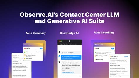 Observe.ai unveils 30-billion-parameter contact center LLM and a generative AI product suite ...