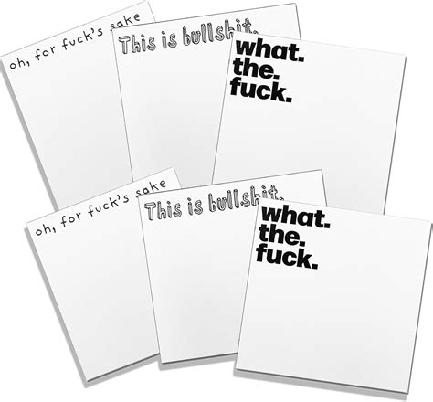 6pcs Small Sticky Notes Mixed 3 Styles Funny Sticky Notes 3x3 Fuck