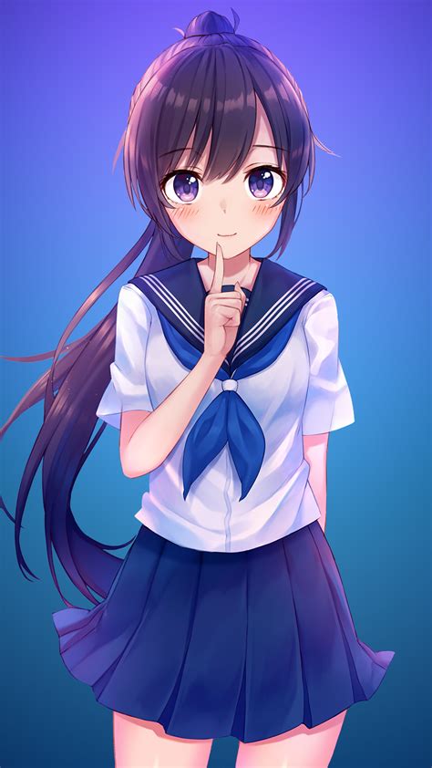 1080x1920 School Girl Anime 4k Iphone 7 6s 6 Plus Pixel Xl One Plus 3