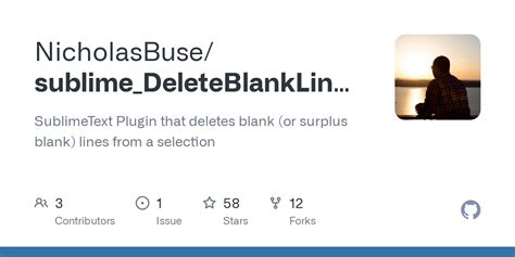 Github Nicholasbusesublimedeleteblanklines Sublimetext Plugin That