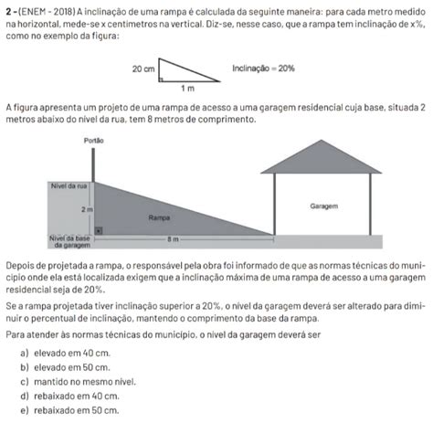 Enem A Inclina O De Uma Rampa Calc Gauthmath