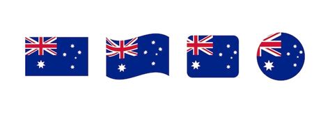 Premium Vector Set Of Australia Flags Collection