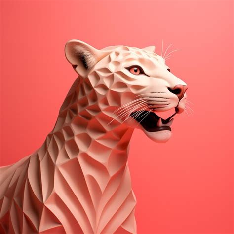 A Minimalist 3d Cheetah Icon Featuring A Sleek And Stylish Cheetah
