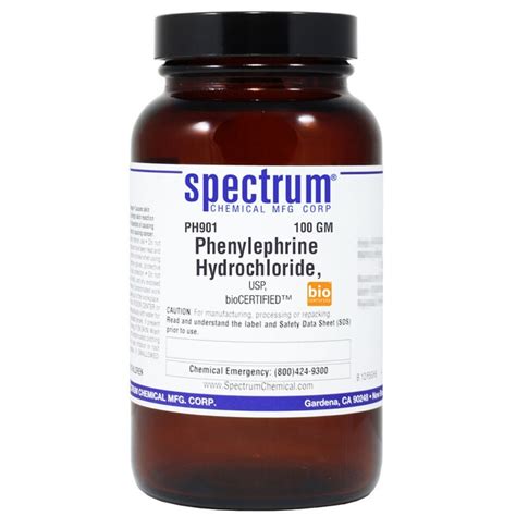 Phenylephrine Hydrochloride Usp Biocertified 100 G Spectrum