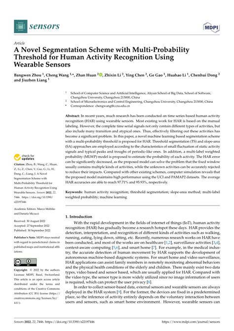 PDF A Novel Segmentation Scheme With Multi Probability Threshold For Human Activity