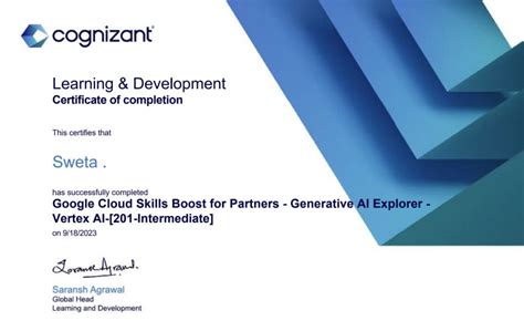 Sweta On Linkedin Aicertification Upskill Cognizant