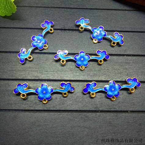 新品 景泰蓝工艺DIY饰品 烧蓝花吊坠挂件 手工滴油饰品头饰配件 阿里巴巴