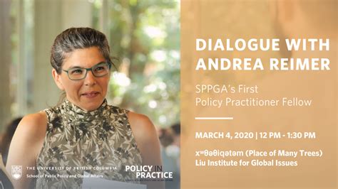Dialogue With Andrea Reimer Sppgas First Policy Practitioner Fellow