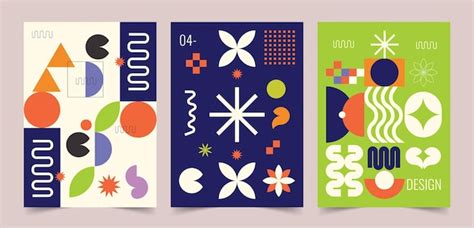 추상적인 기하학 포스터 프리미엄 벡터