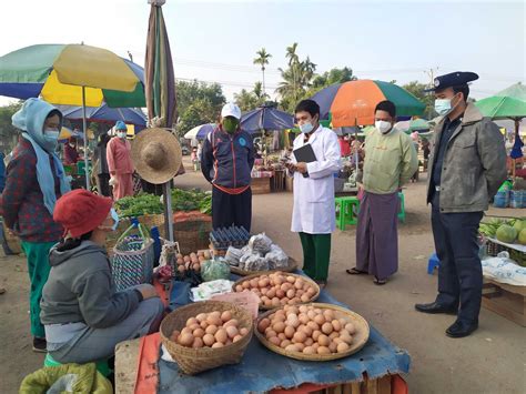 မိုးမိတ်မြို့တွင် ကိုဗစ် ၁၉ ရောဂါကူးစက်ပြန့်ပွားမှုမရှိစေရေးအတွက် သားငါးဆိုင်များနှင့် ကုန