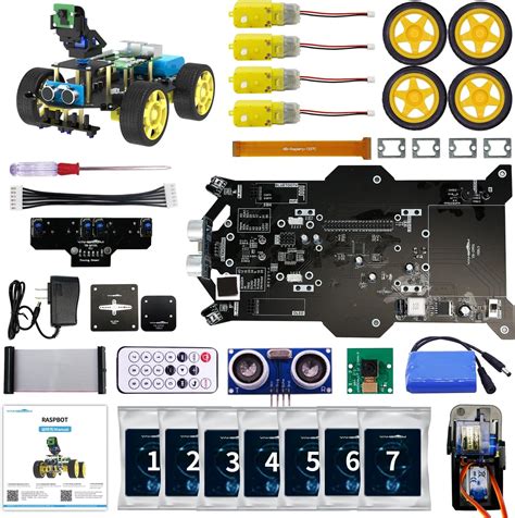 Yahboom Robot Car Kit Raspbot Smart Robotic For Raspberry Pi5 Diy Programming Starter Project