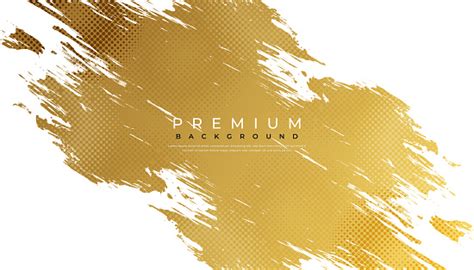 추상적인 흰색과 금색 브러시 질감 배경 와 하프톤 효과 배너 포스터 또는 스포츠를 위한 브러시 스트로크 그림입니다 디자인을 위한 스크래치 및 질감 요소 금색에 대한 스톡