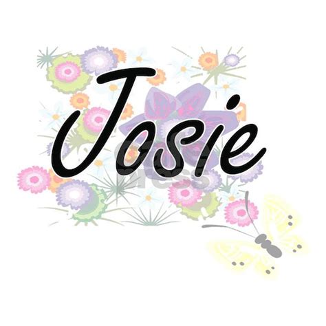Josie Artistic Name Design With Flower Pillow Case By Johnny Rico