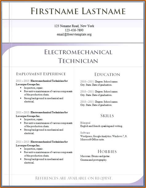Word Document Editable Resume Templates Resume Resume Examples