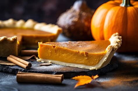 Premium Ai Image Slice Of Pumpkin Pie For Thanksgiving Day