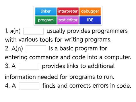 Programming Software Complete The Sentence