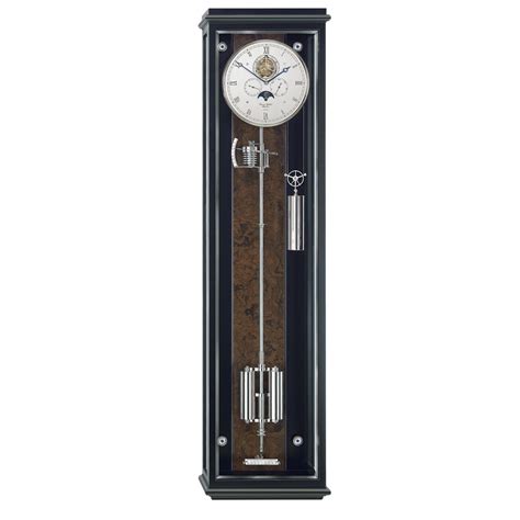 Wanduhr Secunda Lunaris Schwarz Nußbaum Erwin Sattler