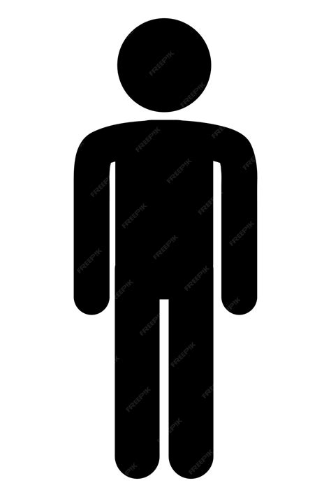 간단한 벡터 스틱 남자 Stickman 스탠드 흰색 절연 프리미엄 벡터