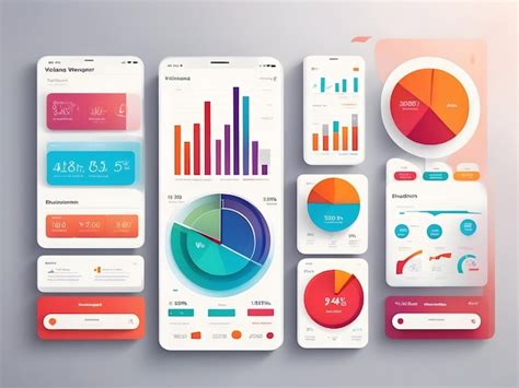 Premium Ai Image Mobile App Infographic Template With Modern Design Weekly And Annual