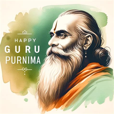 Premium Photo Watercolor Illustration For Guru Purnima With A