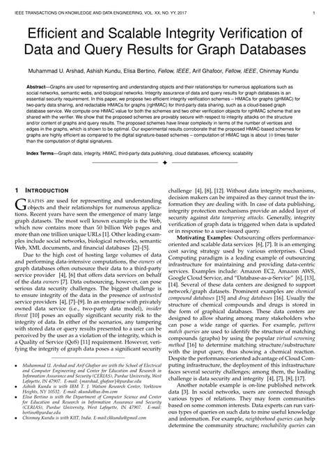 Pdf Efficient And Scalable Integrity Verification Of Data And Query