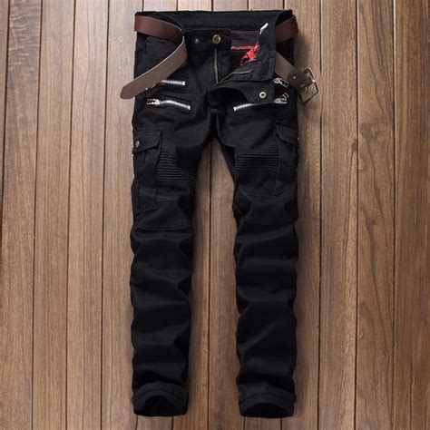 Moto Black Ripped Biker Skinny Jeans Ripped Biker Jeans Mens Casual