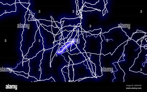 Blue Strand Lightning Strike Background 2d Layout Illustration Stock