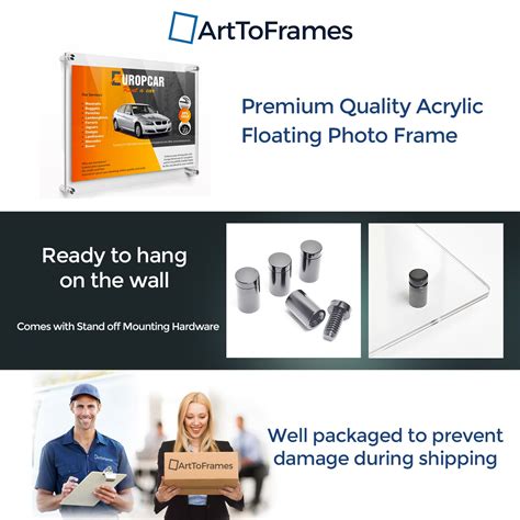 Arttoframes 14x14 Inches Floating Acrylic Frame Full Frame Is 18x18