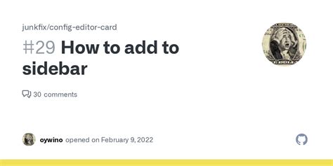 How To Add To Sidebar Issue 29 Junkfix Config Editor Card GitHub