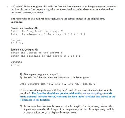 Solved 2 50 Points Write A Program That Adds The First