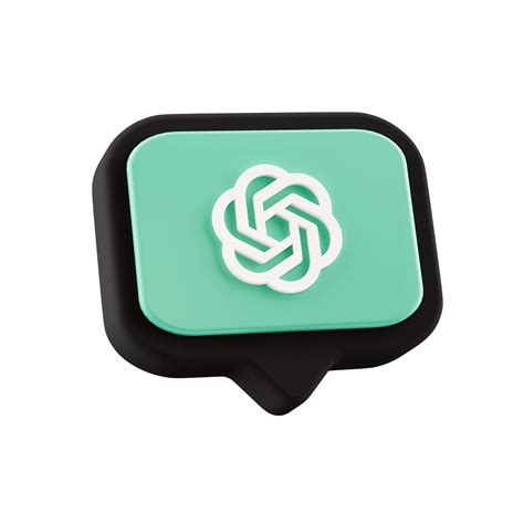 Chatgpt Logo On Black 3d Popup Speech Bubble Icon Object 43069440 Png